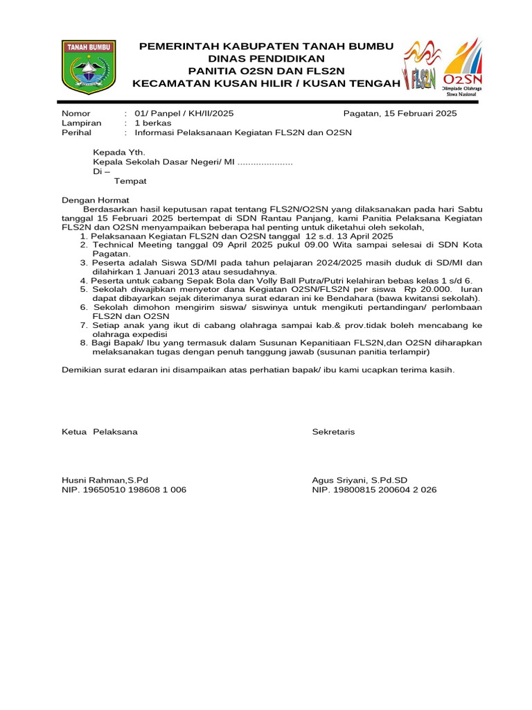 Juknis o2sn Dan Fls2n 2024 | PDF