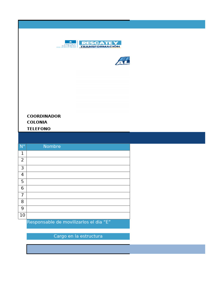 Ficha de Registro de Voto Los Honduras La Victor | PDF