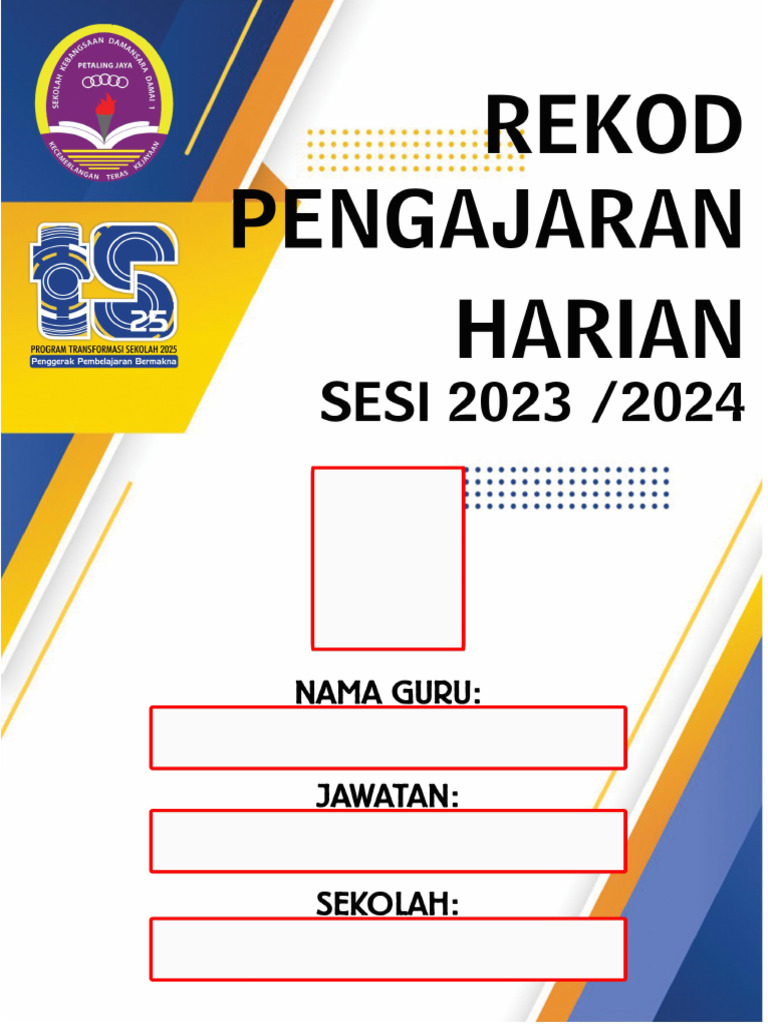 Cover Rekod Pengajaran Harian 2025 | PDF