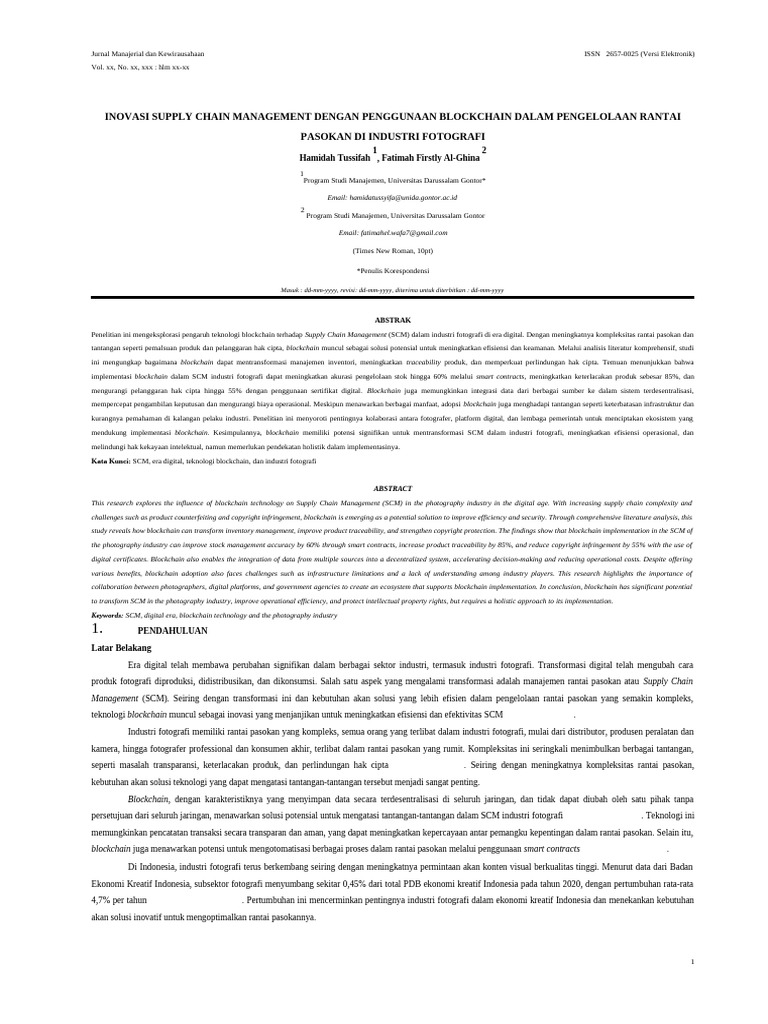 Jurnal SCM UAS - Fatimah Firstly | PDF