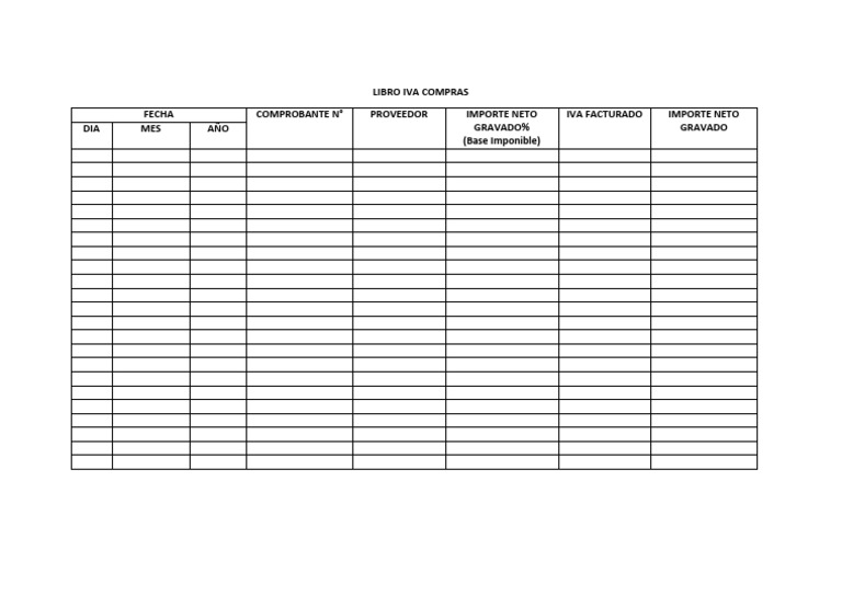 Libro Iva Compras | PDF