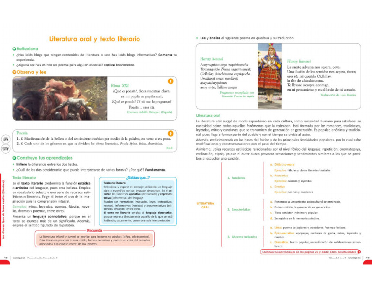 literatura oral tema 2do de secundaria | PDF