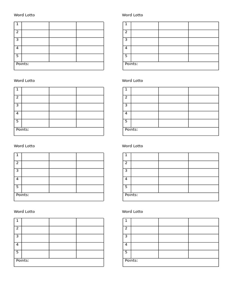 Word Lotto Game Points System | PDF