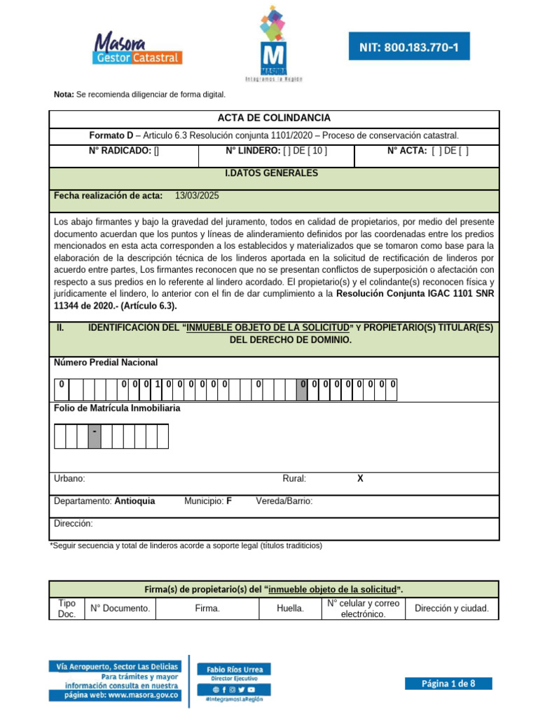 Acta de Colindancia 2025 | PDF | Cartografía | Datos geográficos e ...