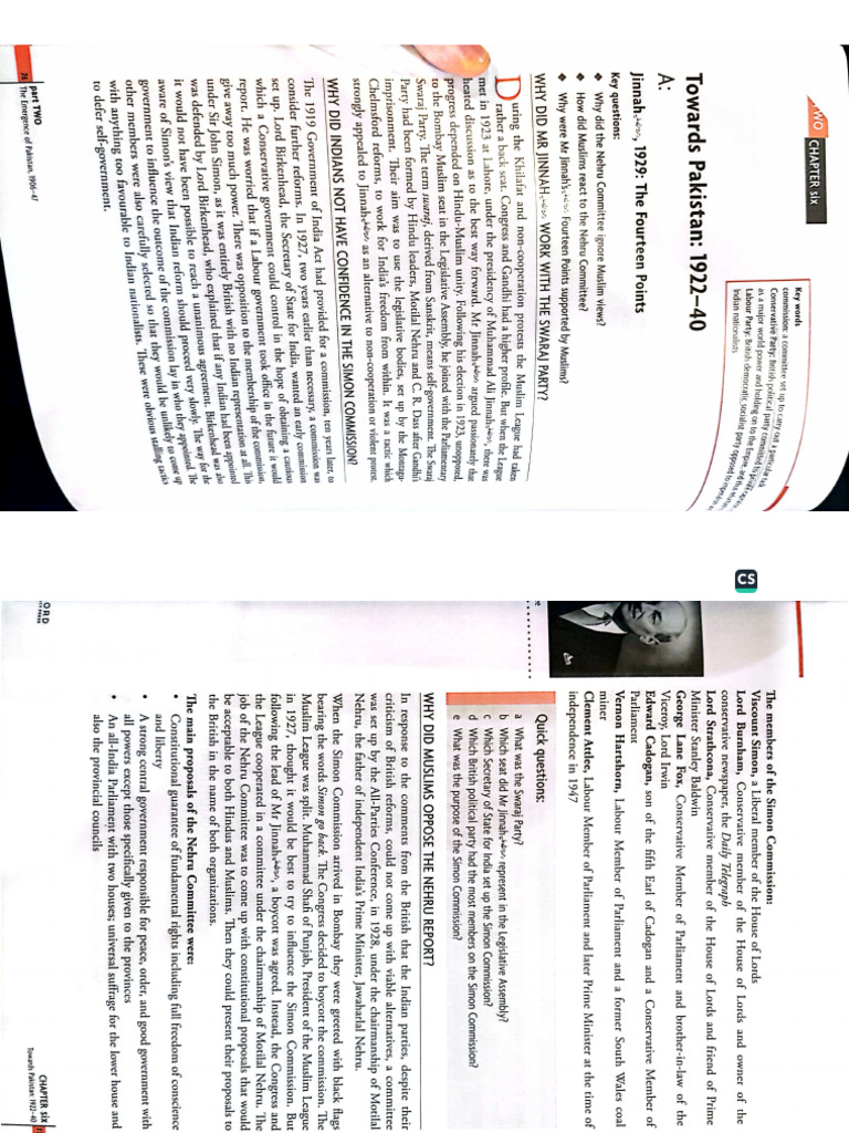 History Nehru Report and Simom Commission | PDF