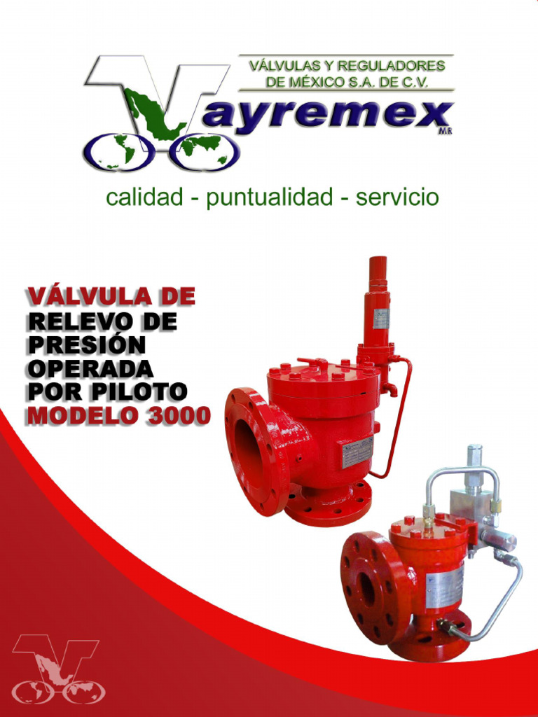 Vayremex Valvula de Relevo de Presion Operada Por Piloto Modelo | PDF | Válvula | Presión