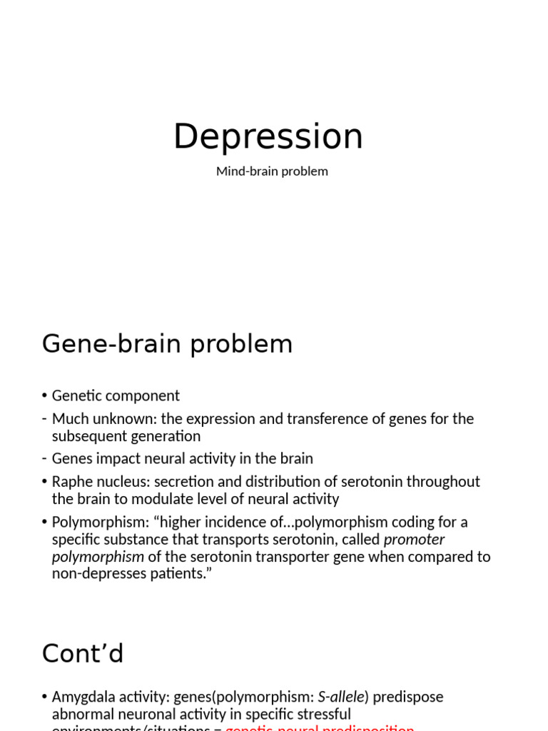 Depression and The Mind-Brain Problem | PDF | Major Depressive Disorder | Mind