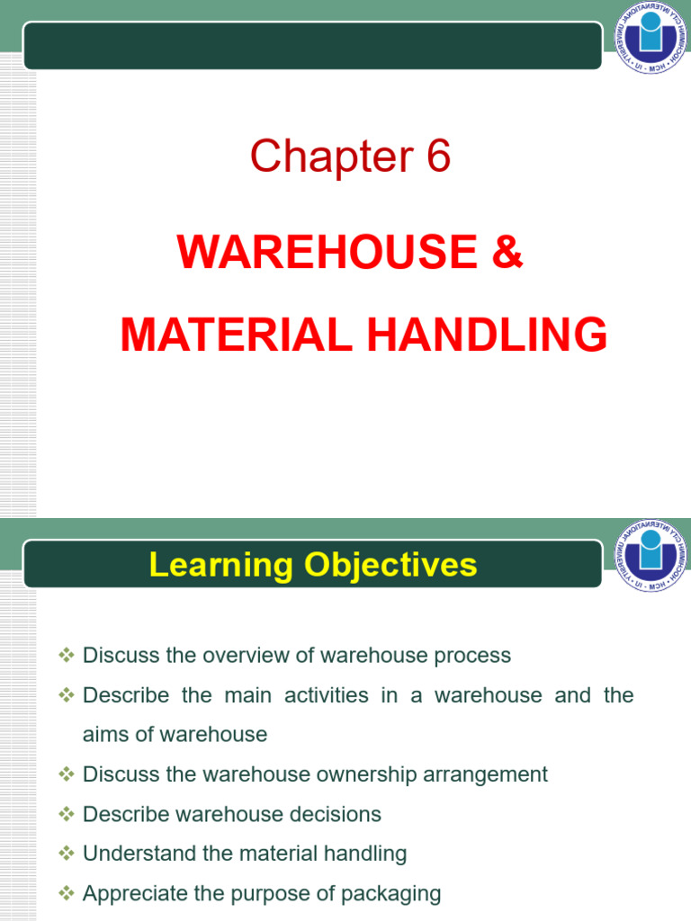 Chapter 6 - Warehouse & Material Handling | PDF | Warehouse | Reuse