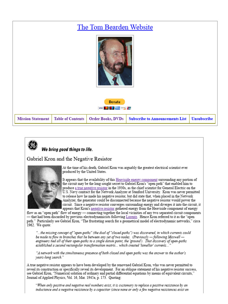 Kron and The Negative Resistor | PDF | Electrical Network | Physical Phenomena