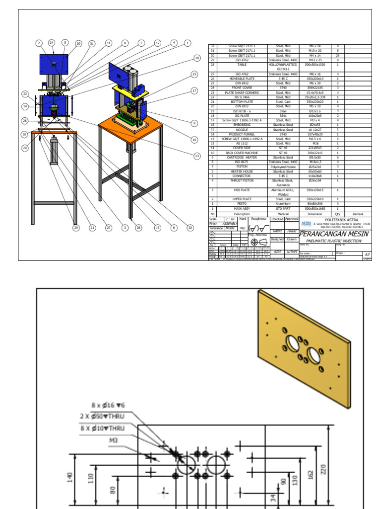 Drawing Pneumatic Injection Mold | PDF | Steel | Materials