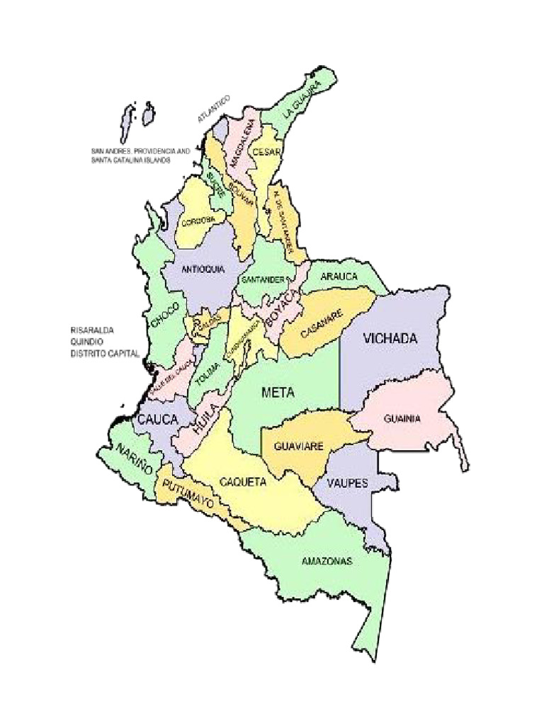 Mapa - División Política de Colombia | PDF
