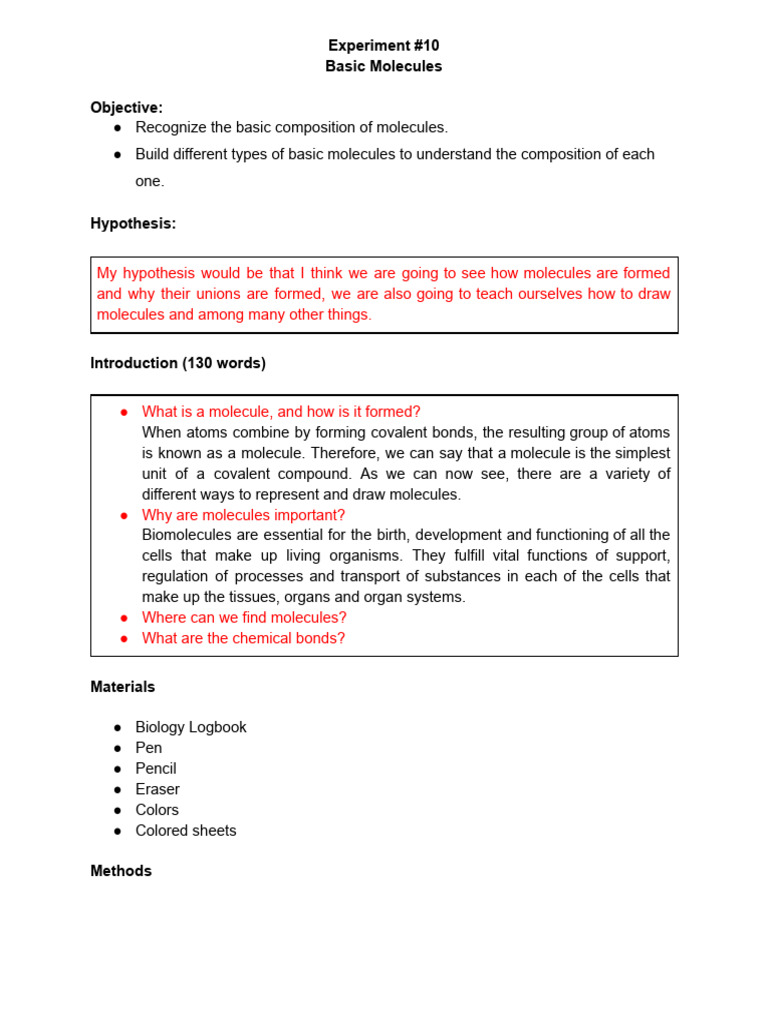 Building Basic Molecules Experiment | PDF | Molecules | Chemical Bond