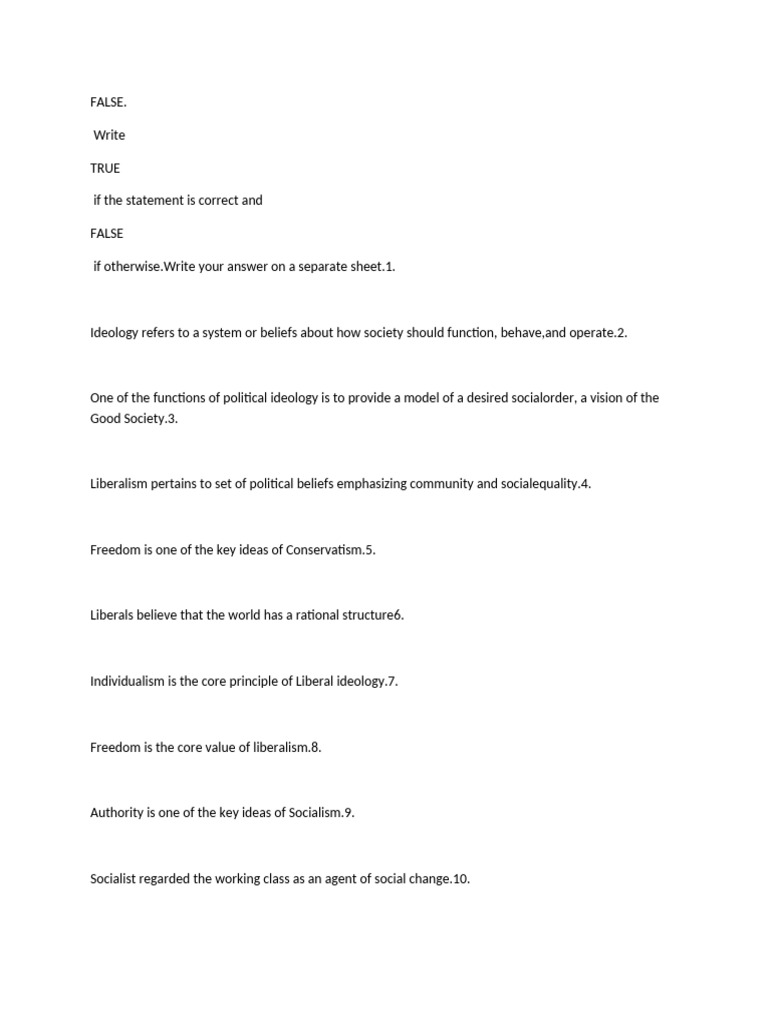 True or False-Polgov | PDF