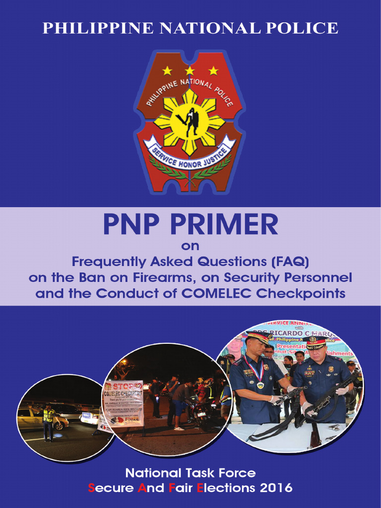PNP Primer On Frequently Asked Questions Faq On The Ban On Firearms On ...