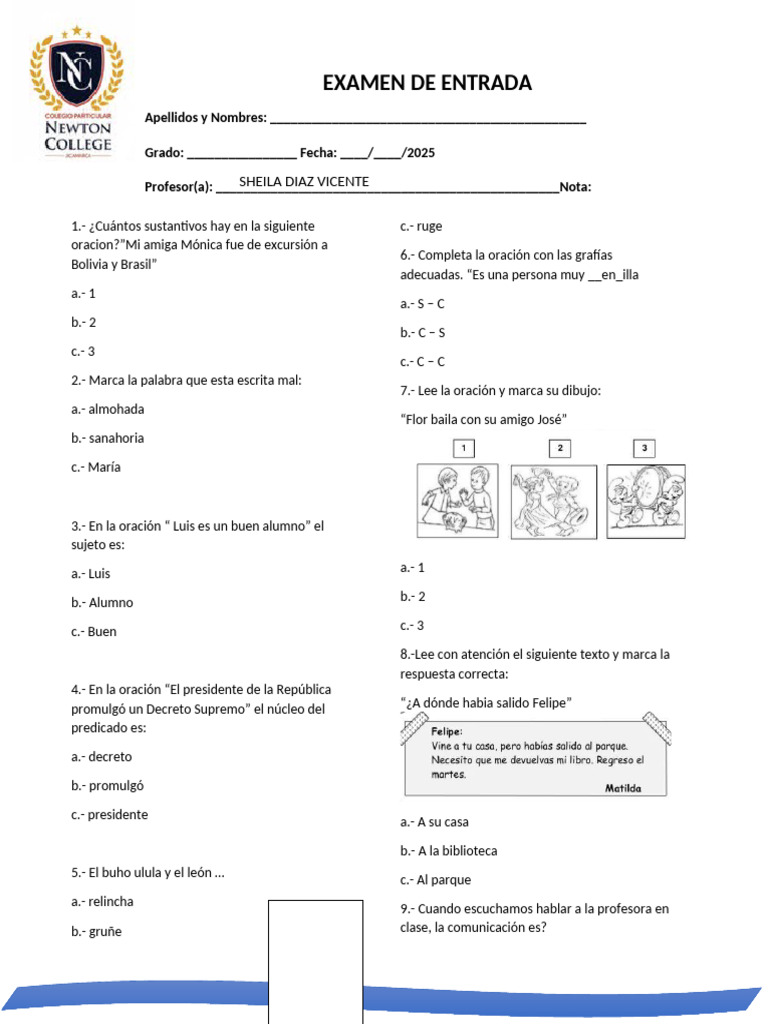 Examen de Comunicacion | PDF