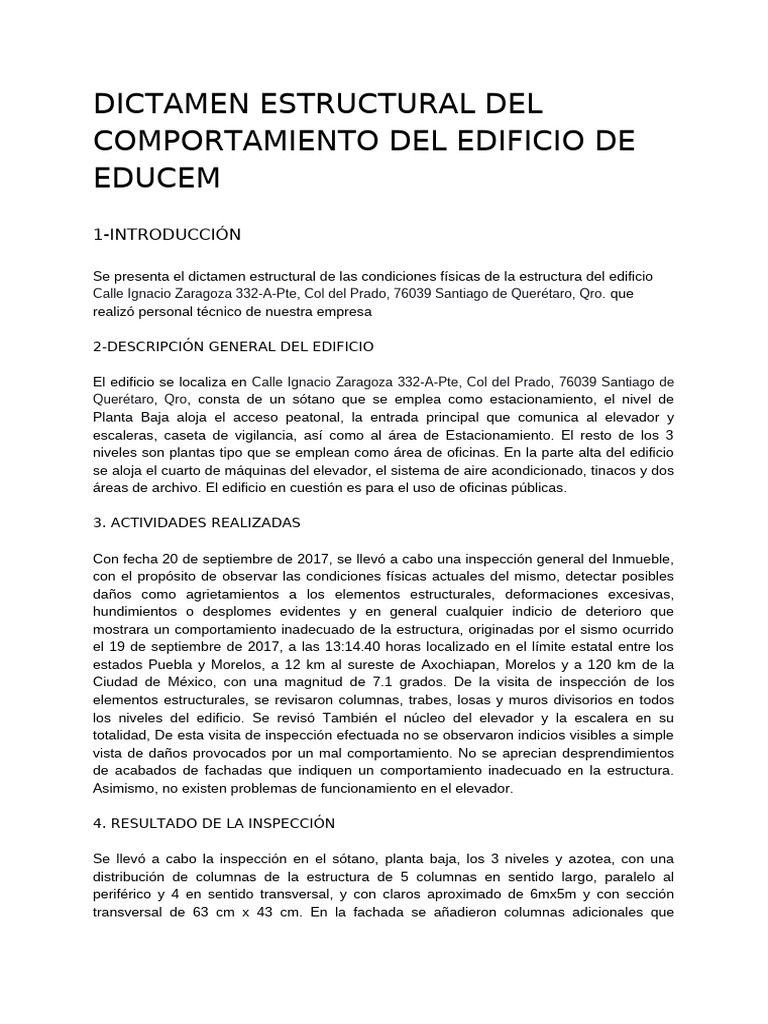 Dictamen Estructural | PDF | Sótano