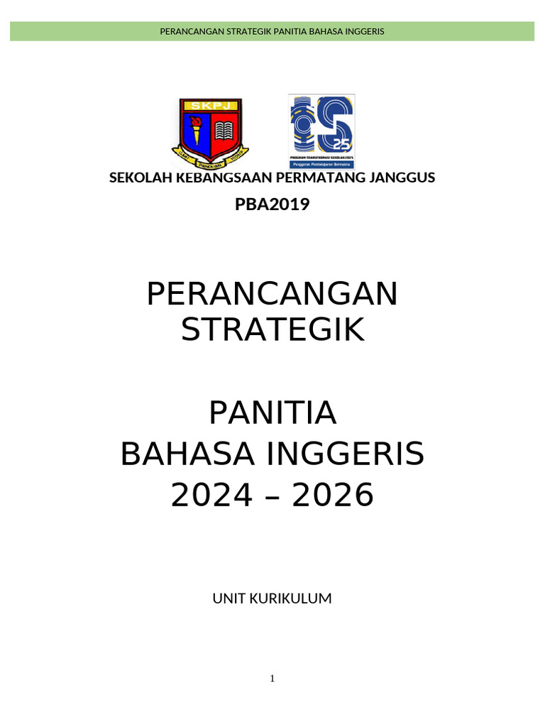 PERANCANGAN STRATEGI PANITIA BI 2024 2026 | PDF