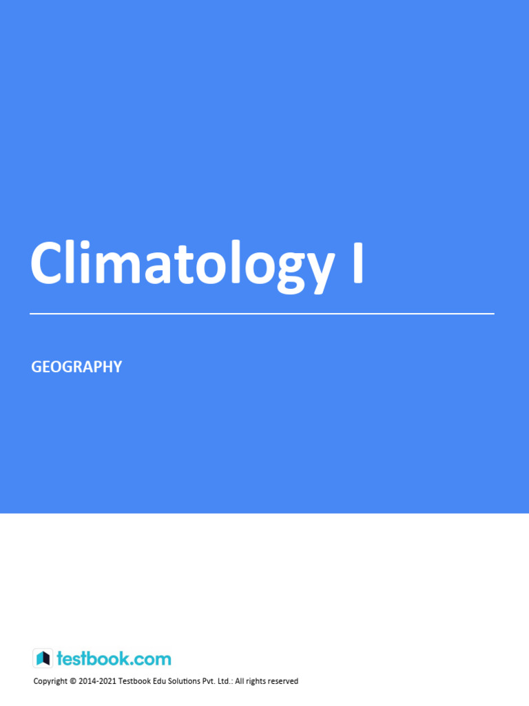 Climatology I -Study Notes | PDF | Atmosphere Of Earth | Stratosphere