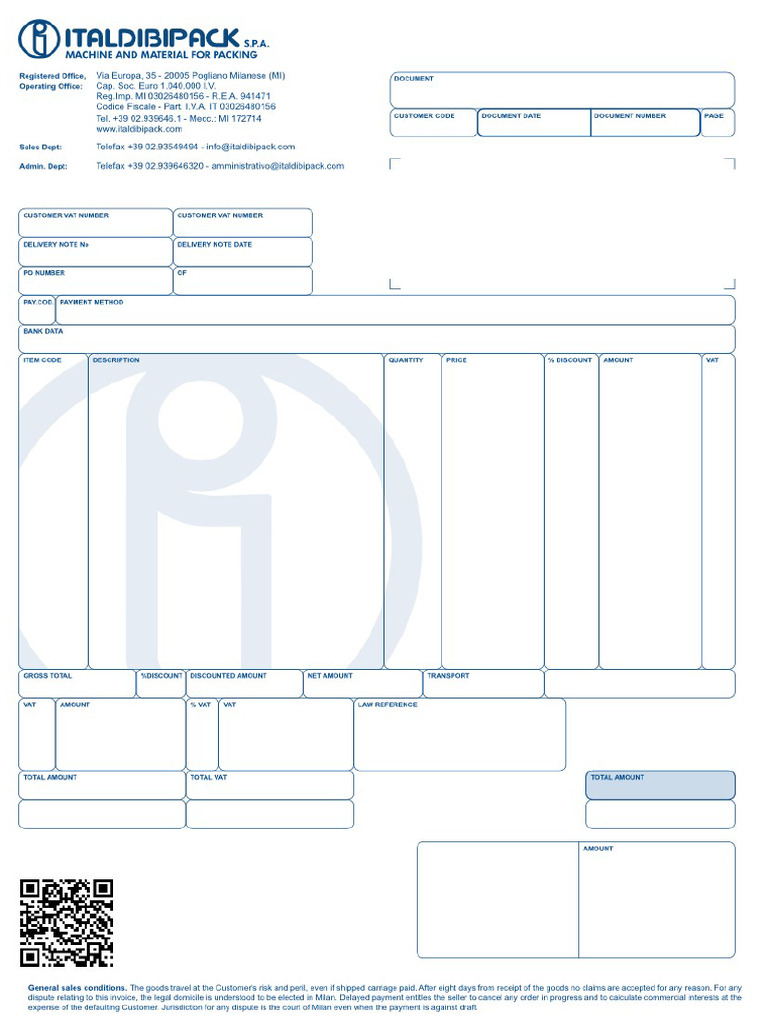 Invoice for Italian Glass Export | PDF
