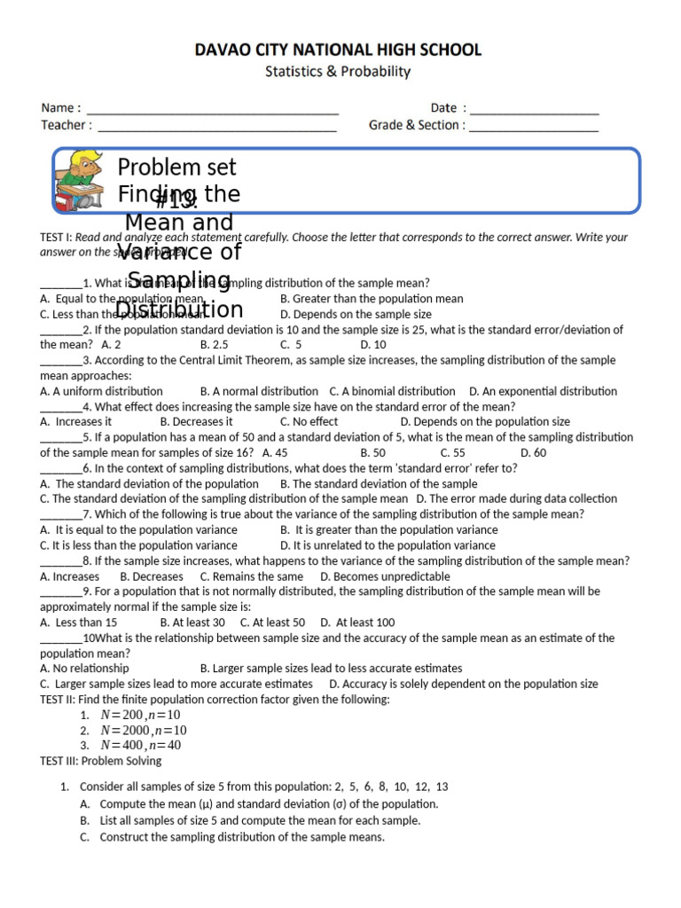 Problem-Set 13 Students | PDF | Standard Error | Variance