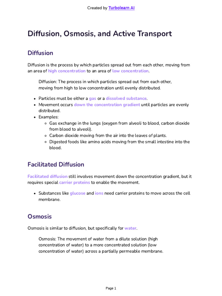 Movement Across Cells | PDF