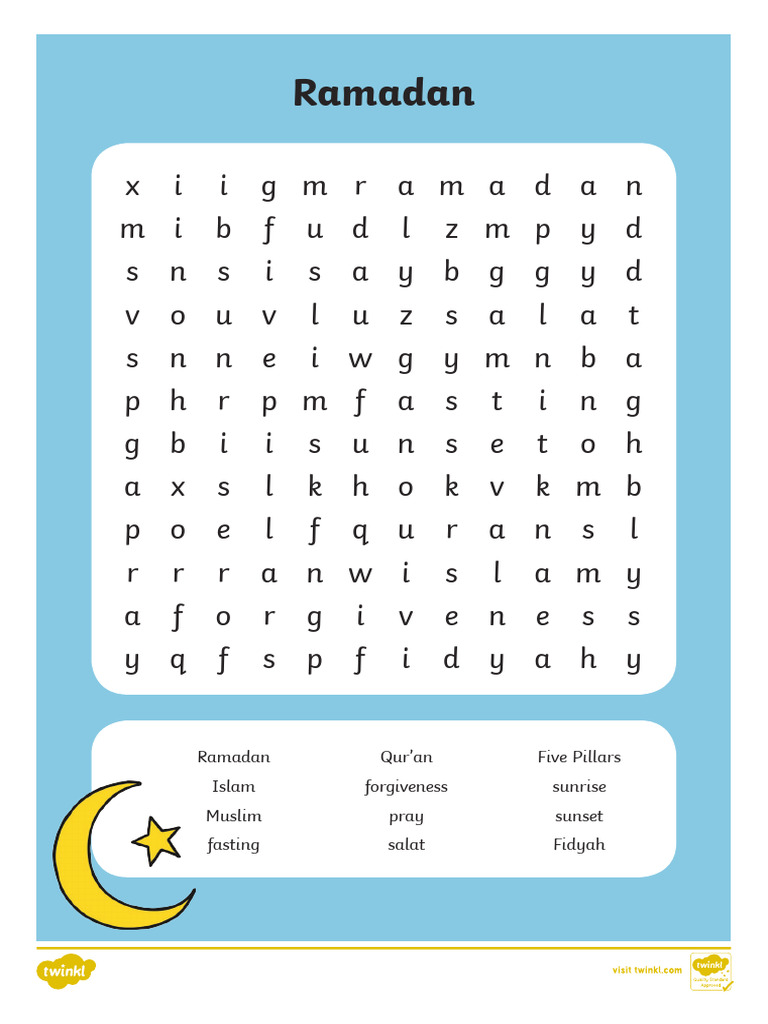 T Re 362 Ramadan Word Search | PDF