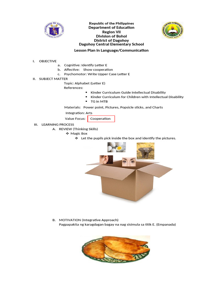 Lesson Plan SPED COT | PDF | Human Communication | Learning
