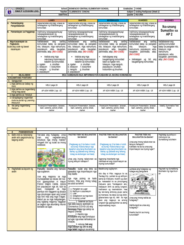 Q1 DLL Ap2 Week-2 | PDF