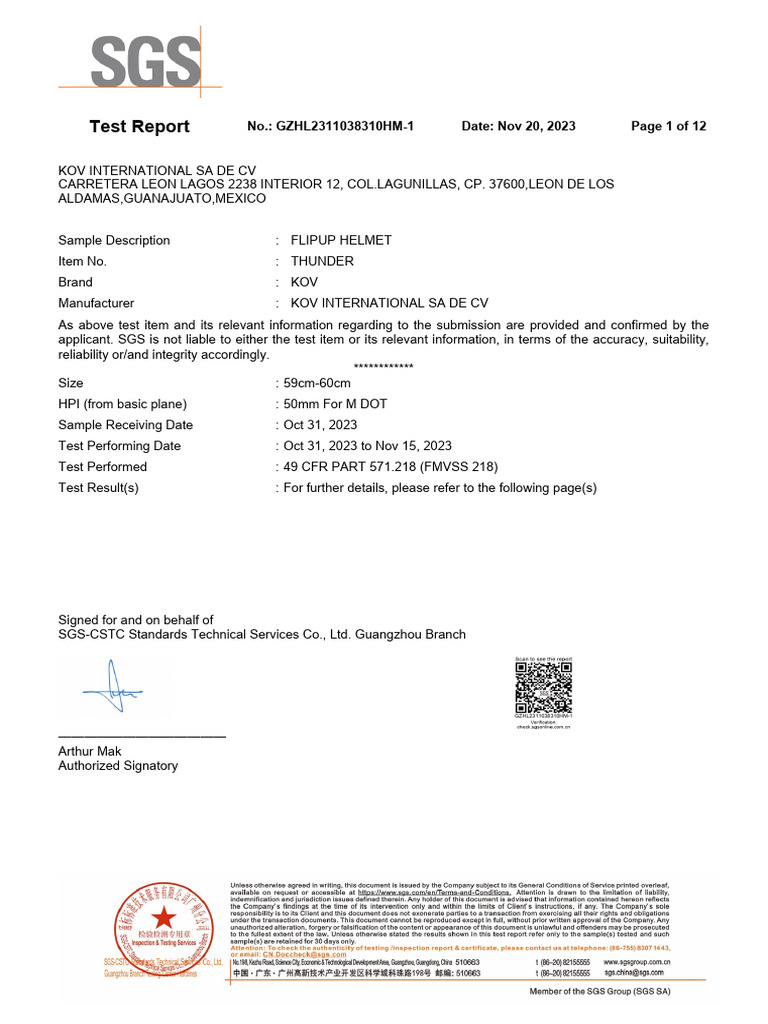 THUNDER DOT Report GZHL2311038310HM 1 | PDF