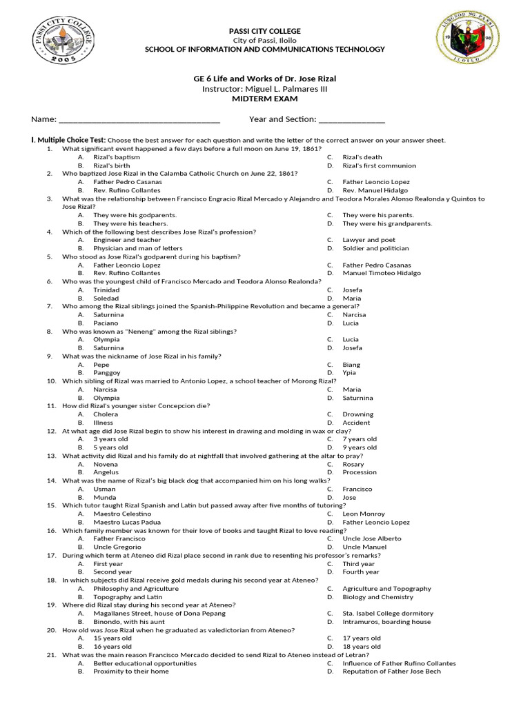GE 4 Readings in Rizal (Midterm) | PDF | Cost Of Living
