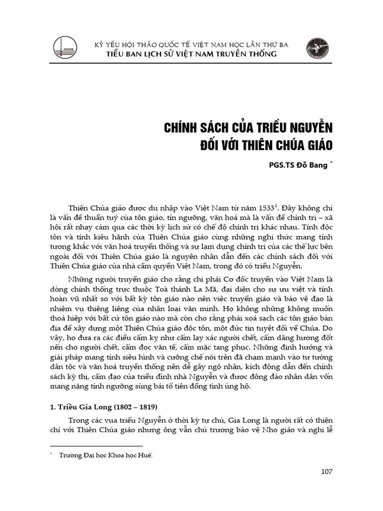 Chýnh S CH Cña Triòu Nguyôn ®èi Víi Thi N Chóa Gi O | PDF