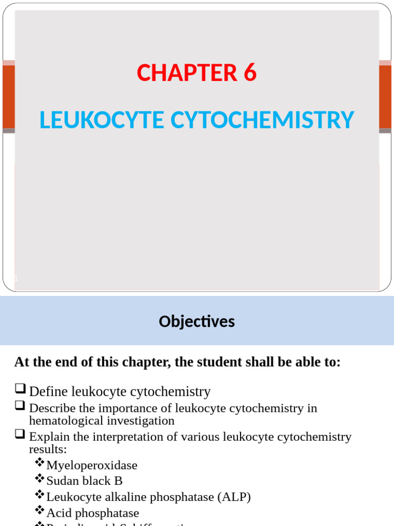 Leukocyte Cytochemistry Techniques Explained | PDF | White Blood Cell ...