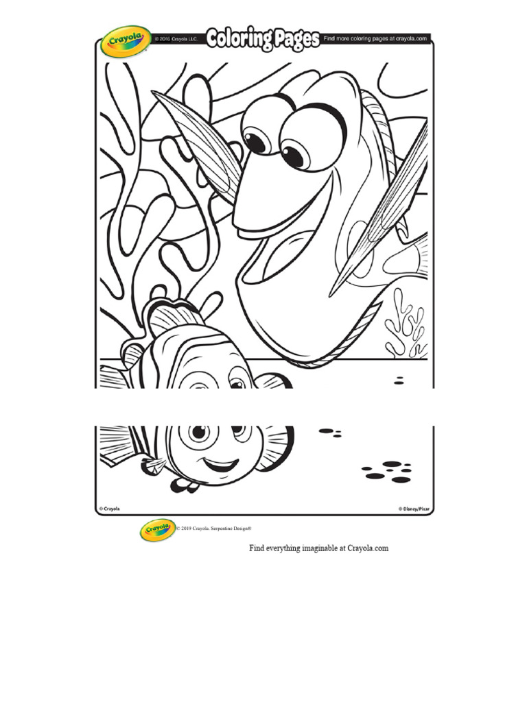 Finding Dory, Dory - Nemo Coloring Page | PDF