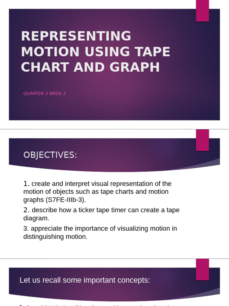 Representing Motion Using Tape Chart and Graph | PDF | Acceleration ...