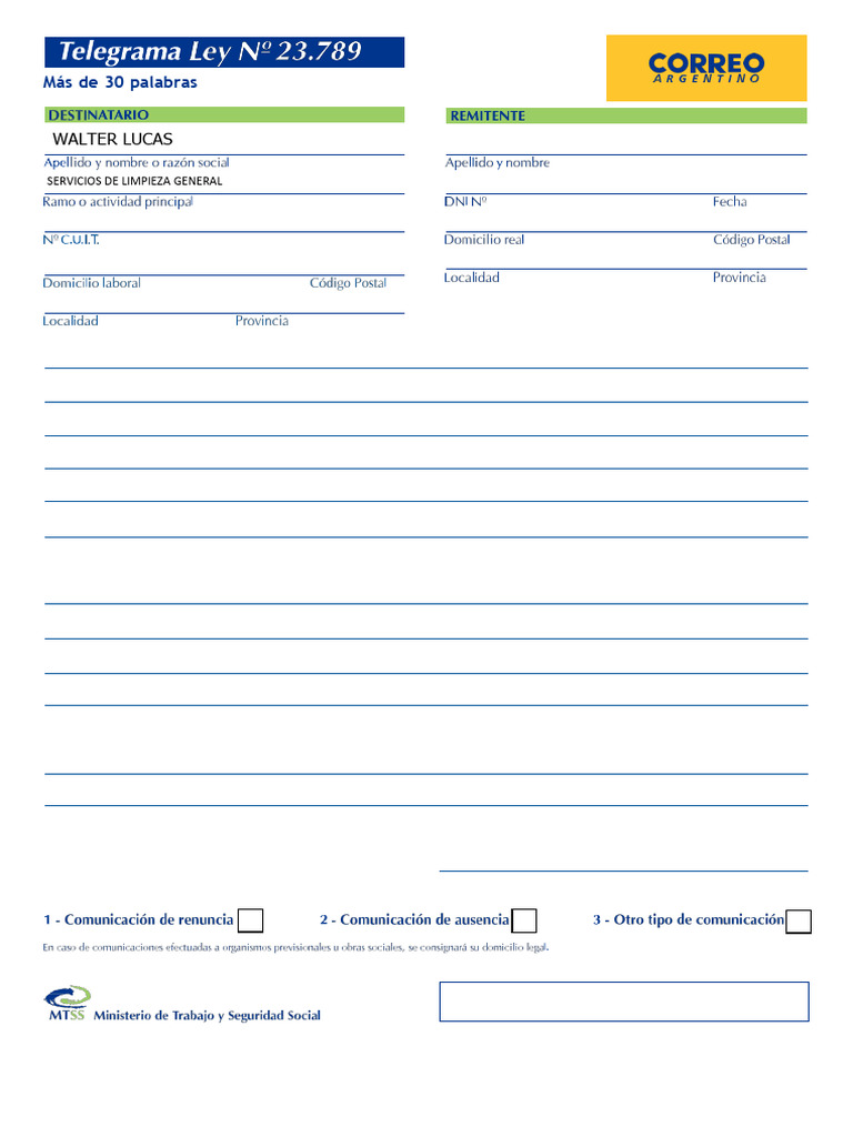 Intimación Laboral por Registro Irregular | PDF