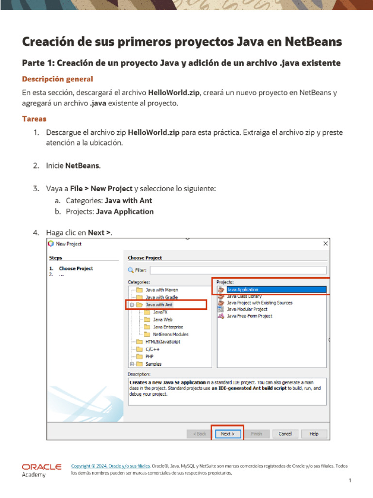 Cree su primer programa Java en NetBeans | PDF