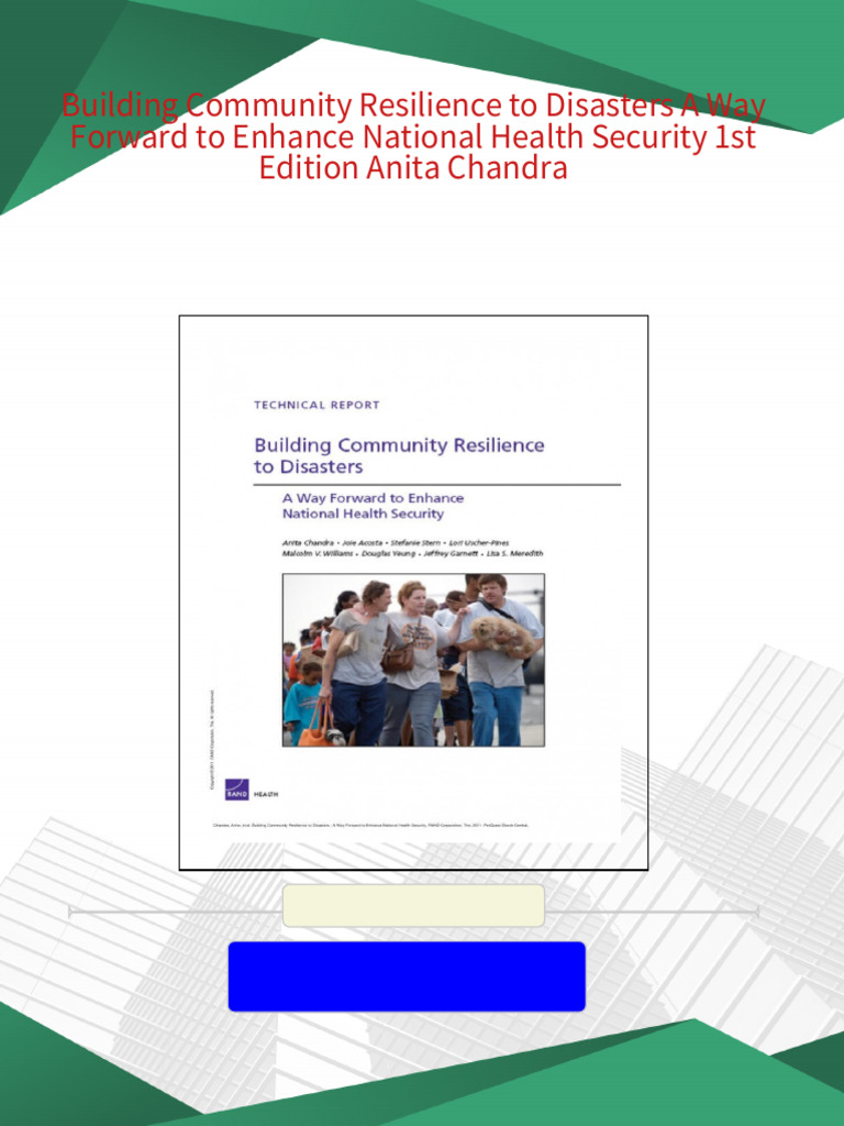 Building Community Resilience To Disasters A Way Forward To Enhance ...