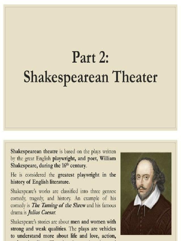 Shakespearean Theater | PDF