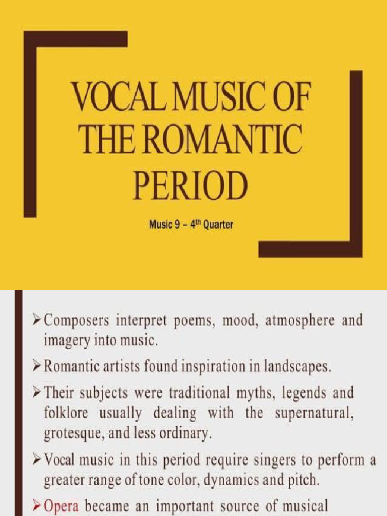 Vocal Music of Romantic Era | PDF