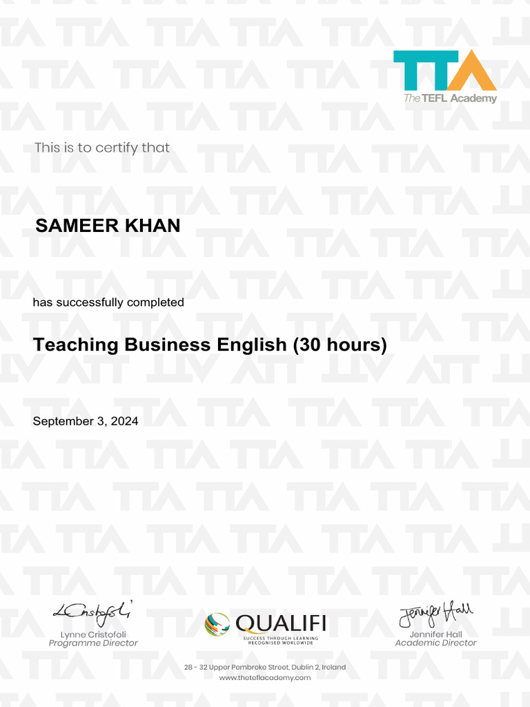 Teaching Business English (30 Hours) - Teaching Business English ...