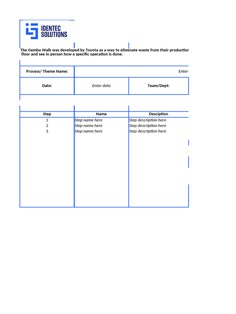 Gemba Walk Template | PDF