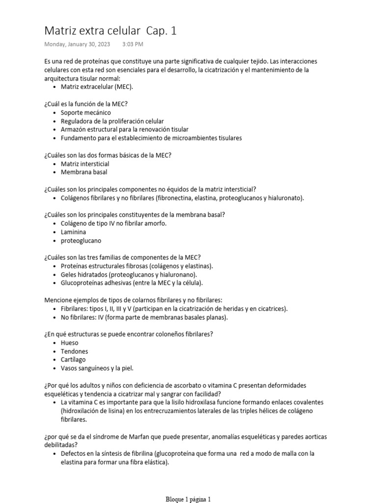 Capitulo 1 | PDF | La matriz extracelular | Colágeno