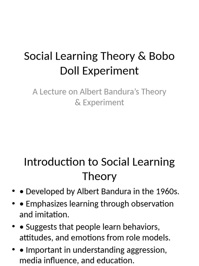 Social Learning Theory | PDF