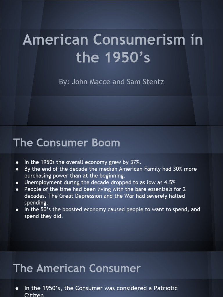 American Consumerism in The 1950s | PDF | Credit | Finance & Money ...