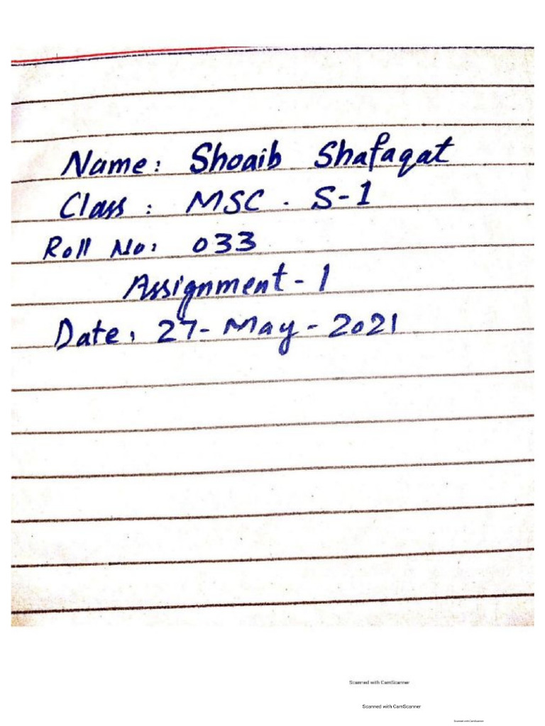 Assignment-1 FA-20-MSM- 033 | PDF