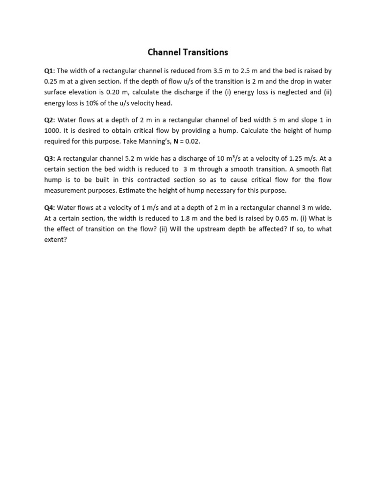 Channel Transitions | PDF