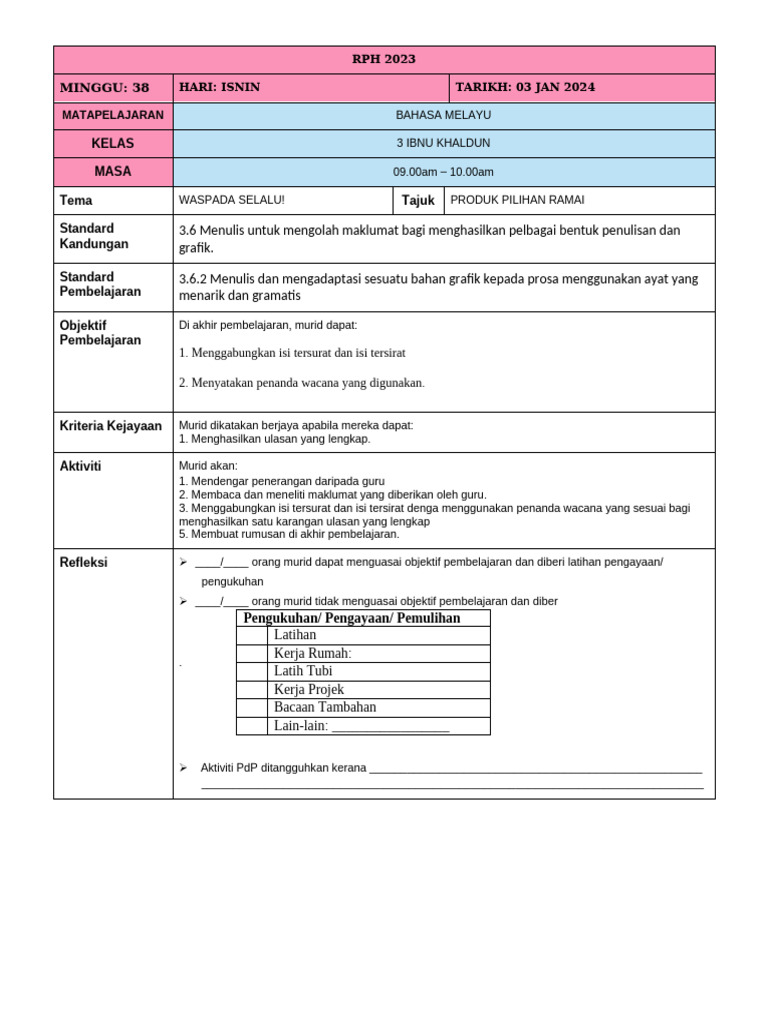 BLN 01 M38 Isnin (3.6 3.6.2 Ulasan) | PDF