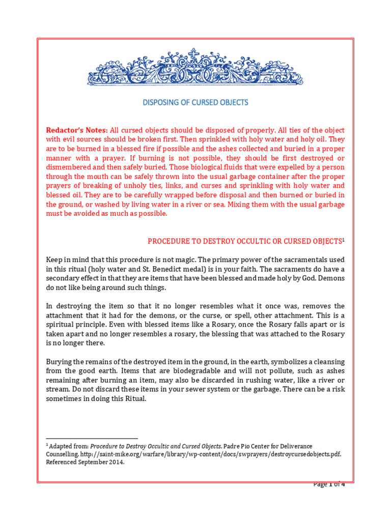 Disposing of Cursed Objects | PDF | Michael (Archangel) | Religious ...