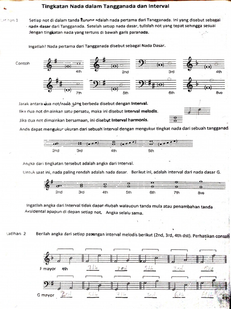 Tingkatan Nada Dan Tangga Nada Interval | PDF