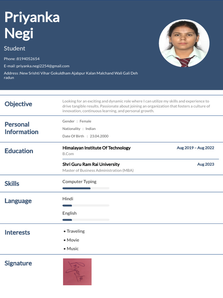 Priyanka Resume 953 | PDF